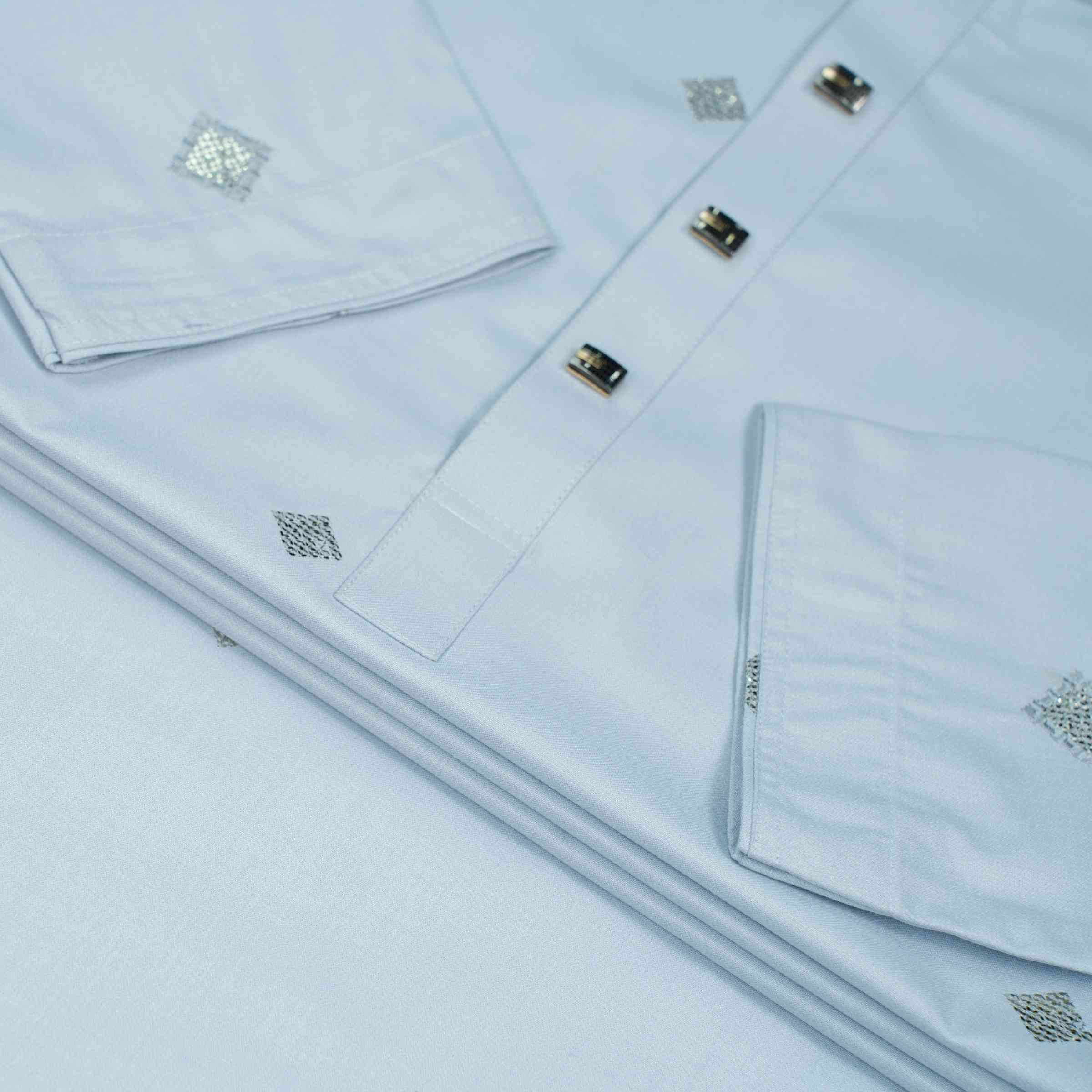 kabbocollectionbd - Luxury Embroidered Panjabi Silver
